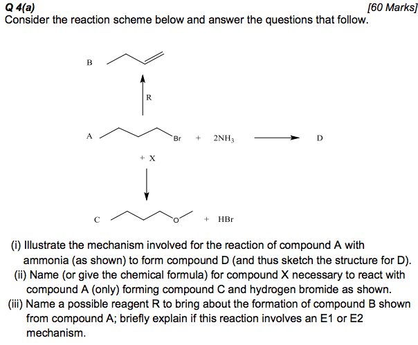 Solved Q 4(a) [60 Marks] Consider the reaction scheme below | Chegg.com