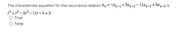 Solved The characteristic equation for the recurrence | Chegg.com