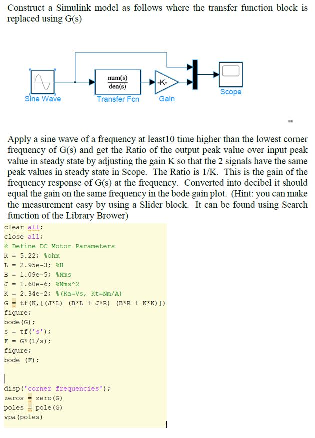 Construct a Simulink model as follows where the | Chegg.com