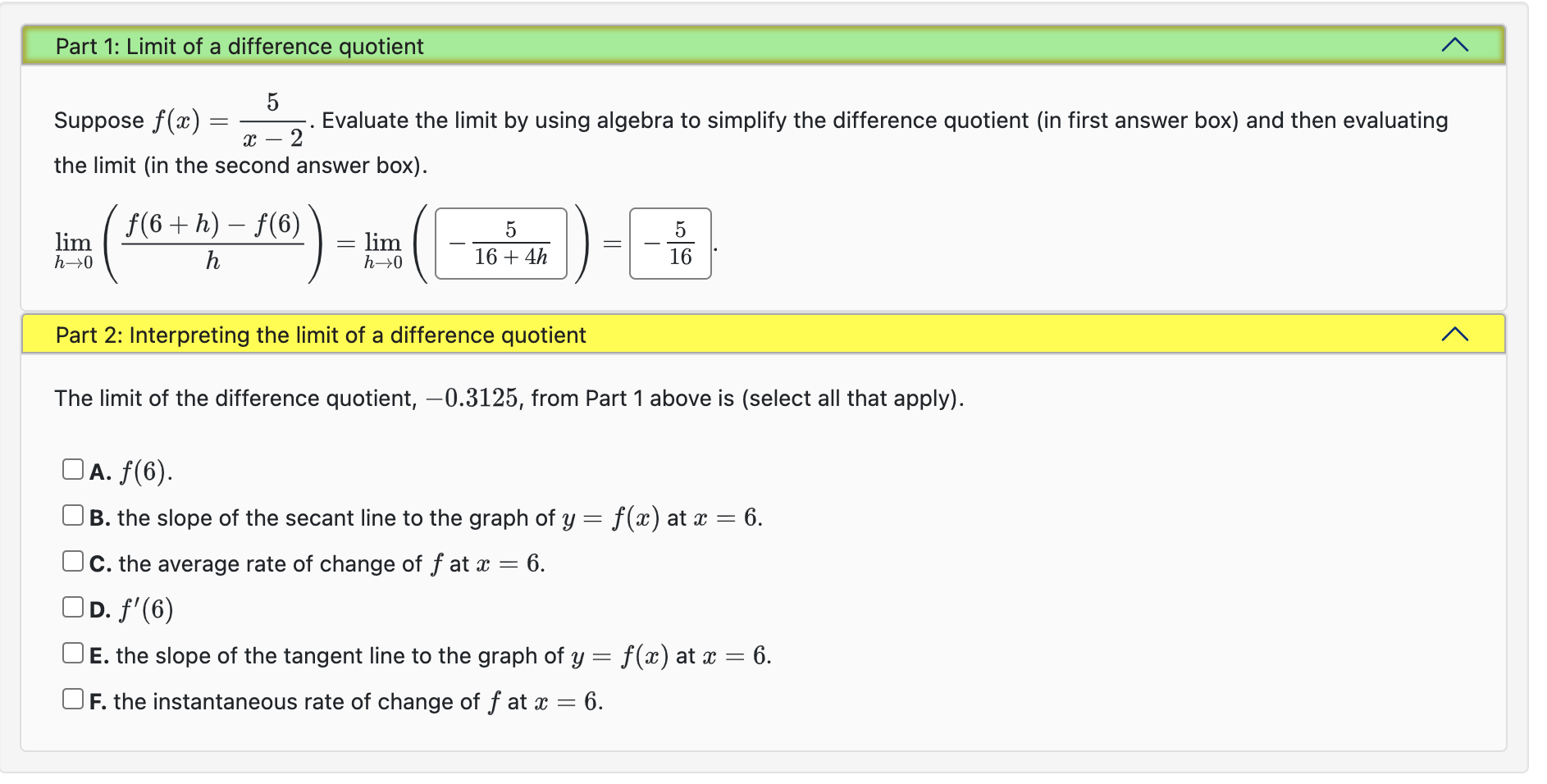 Solved Suppose f(x)=7x2+4x−6. Evaluate the limit by using | Chegg.com