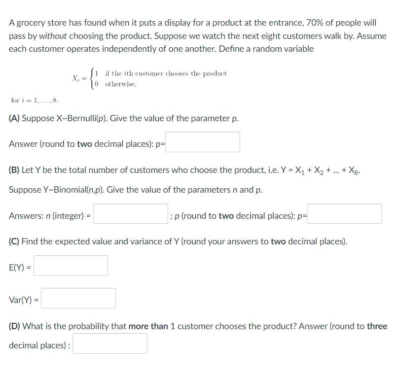 Solved A grocery store has found when it puts a display for | Chegg.com