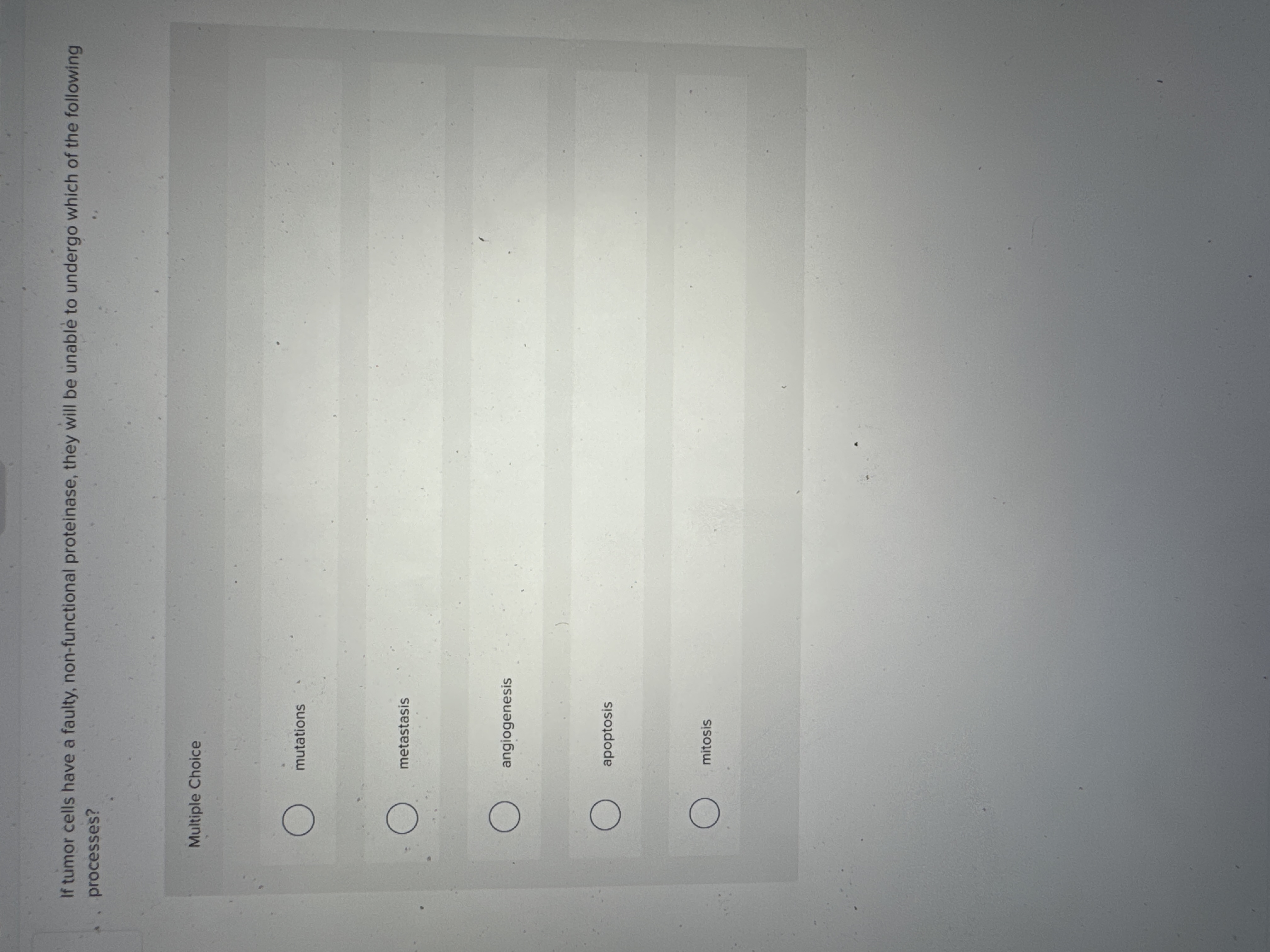 Solved soperes If tumor cells have a faulty, non-functional | Chegg.com