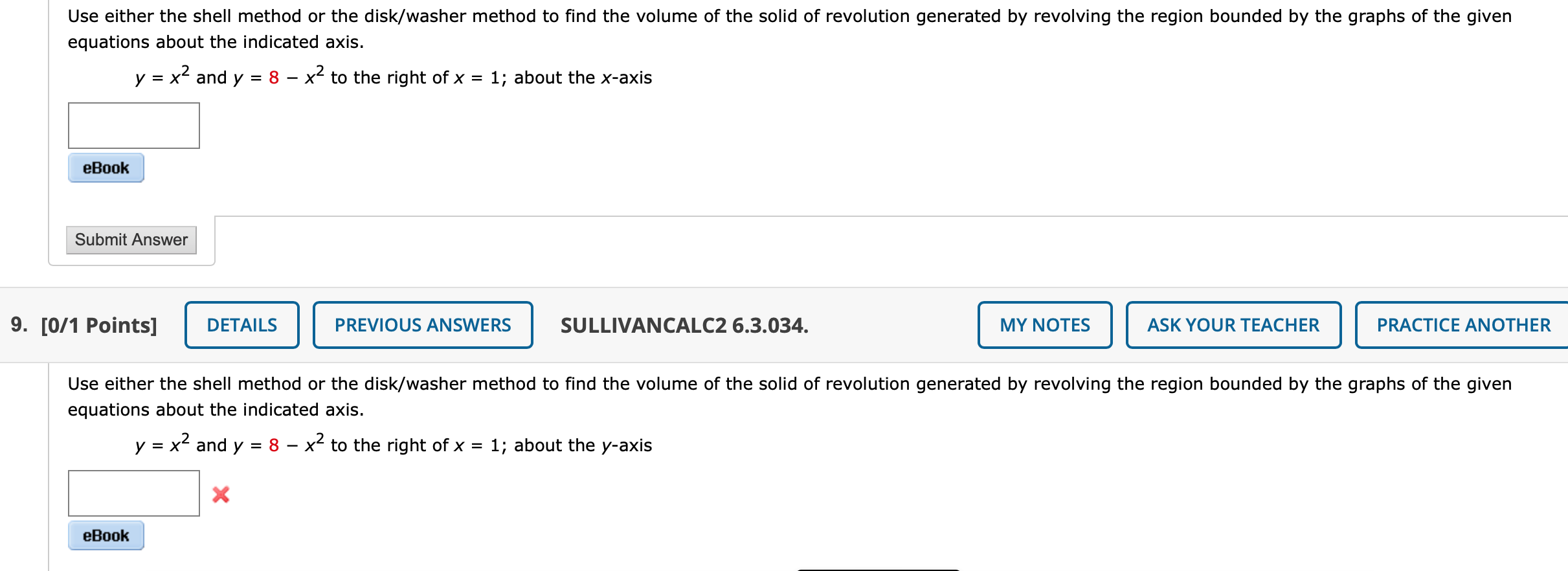 Solved Use either the shell method or the disk/washer method | Chegg.com
