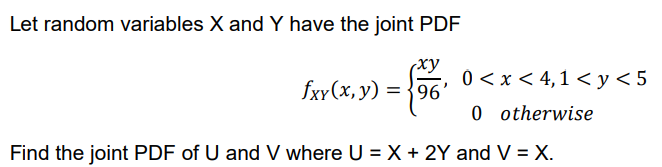 Solved Let random variables X and Y have the joint PDF | Chegg.com