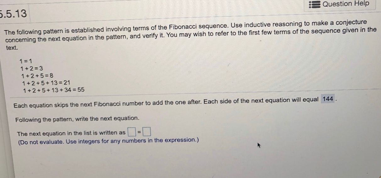 Solved Question Help 5.5.13 The following pattern is | Chegg.com