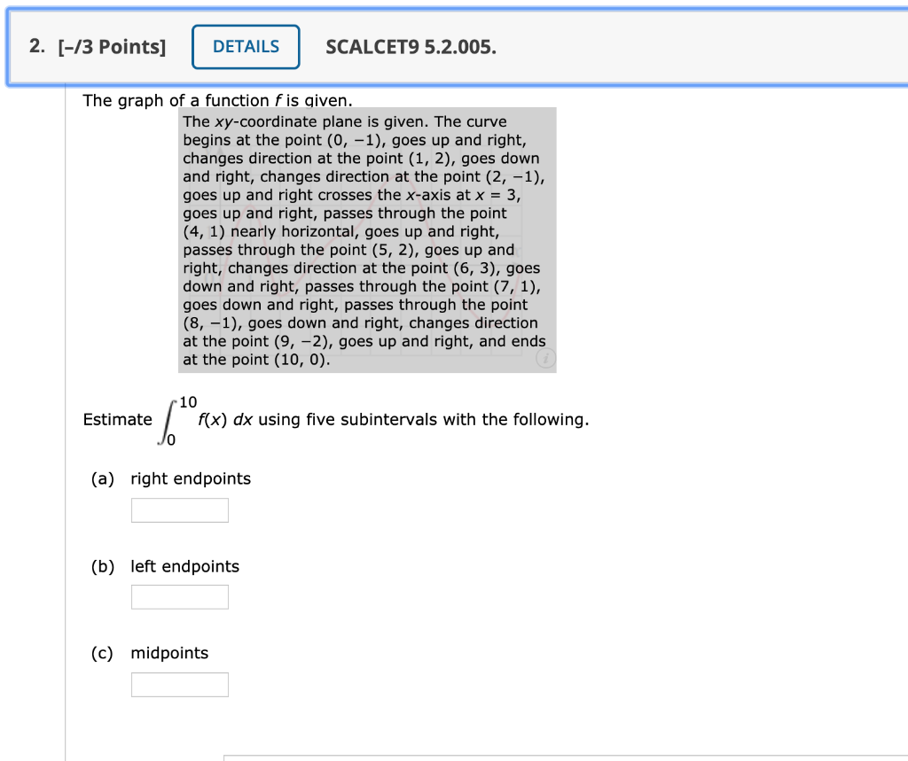Solved 2. [-13 Points] DETAILS SCALCET9 5.2.005. The graph | Chegg.com