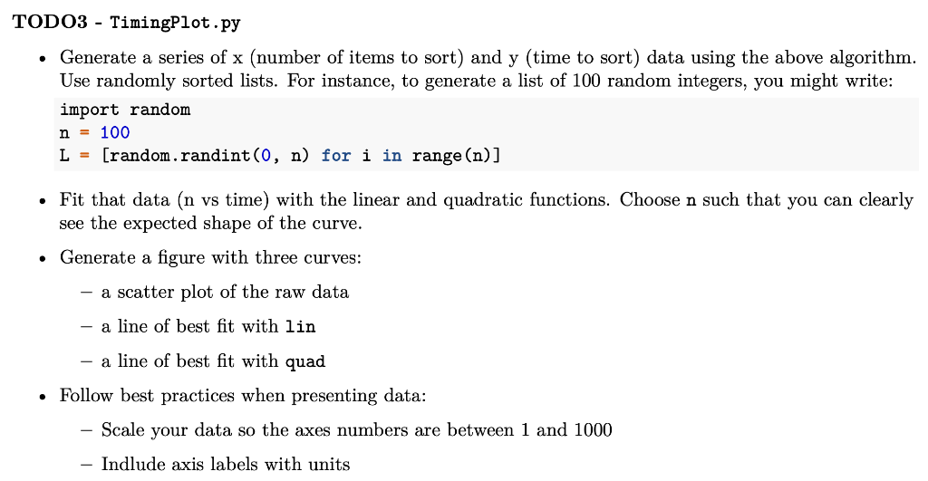 TODO3 - TimingPlot.py • Generate a series of x | Chegg.com