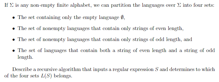 Solved If Eis any non-empty finite alphabet, we can | Chegg.com
