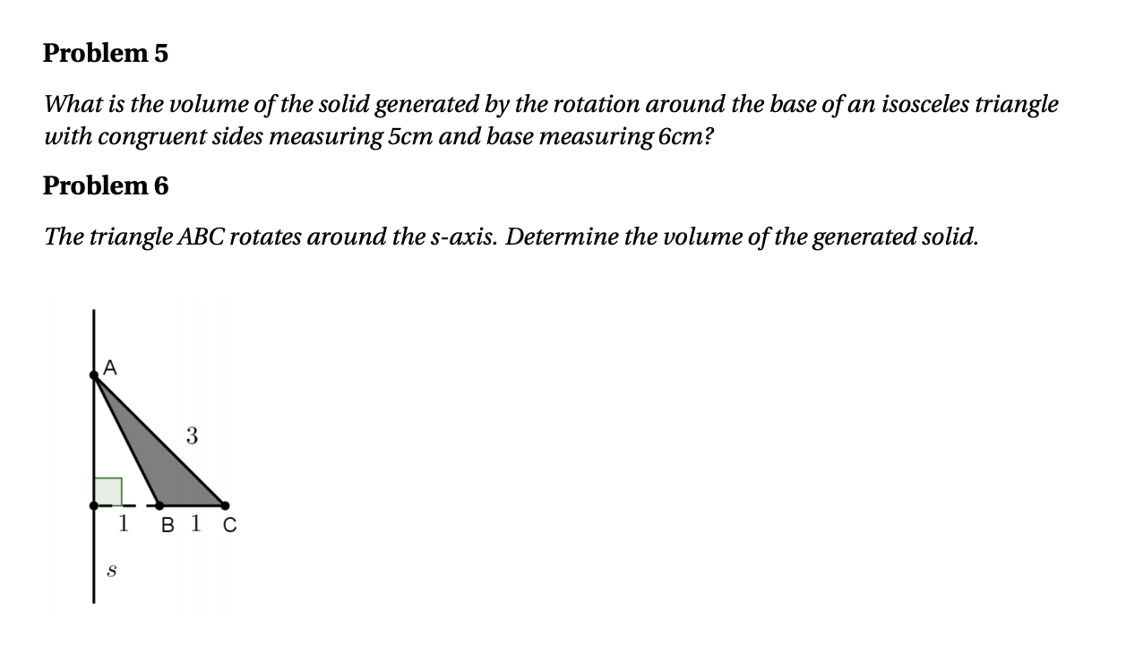 Solved Problem 5 What is the volume of the solid generated | Chegg.com