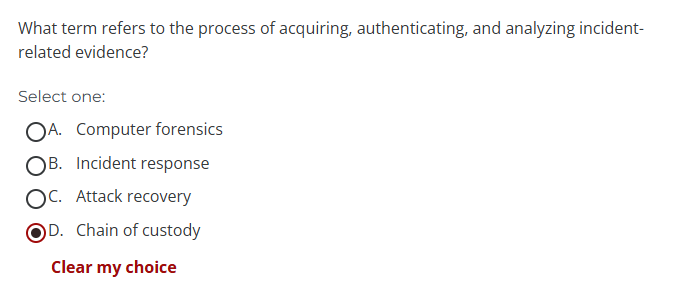 Solved What term refers to the process of acquiring, | Chegg.com