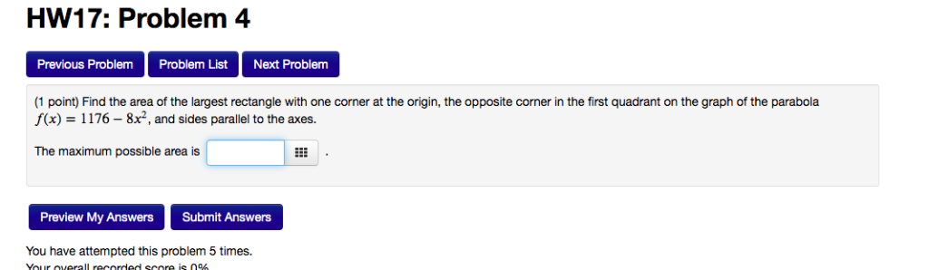 Solved HW17: Problem 4 Previous Problem Problem List Next | Chegg.com