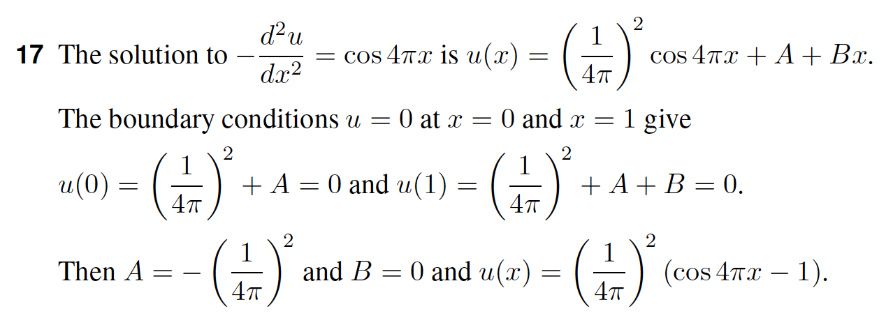 Solved 6. Solve −u′′=cos4πx with fixed-fixed conditions | Chegg.com