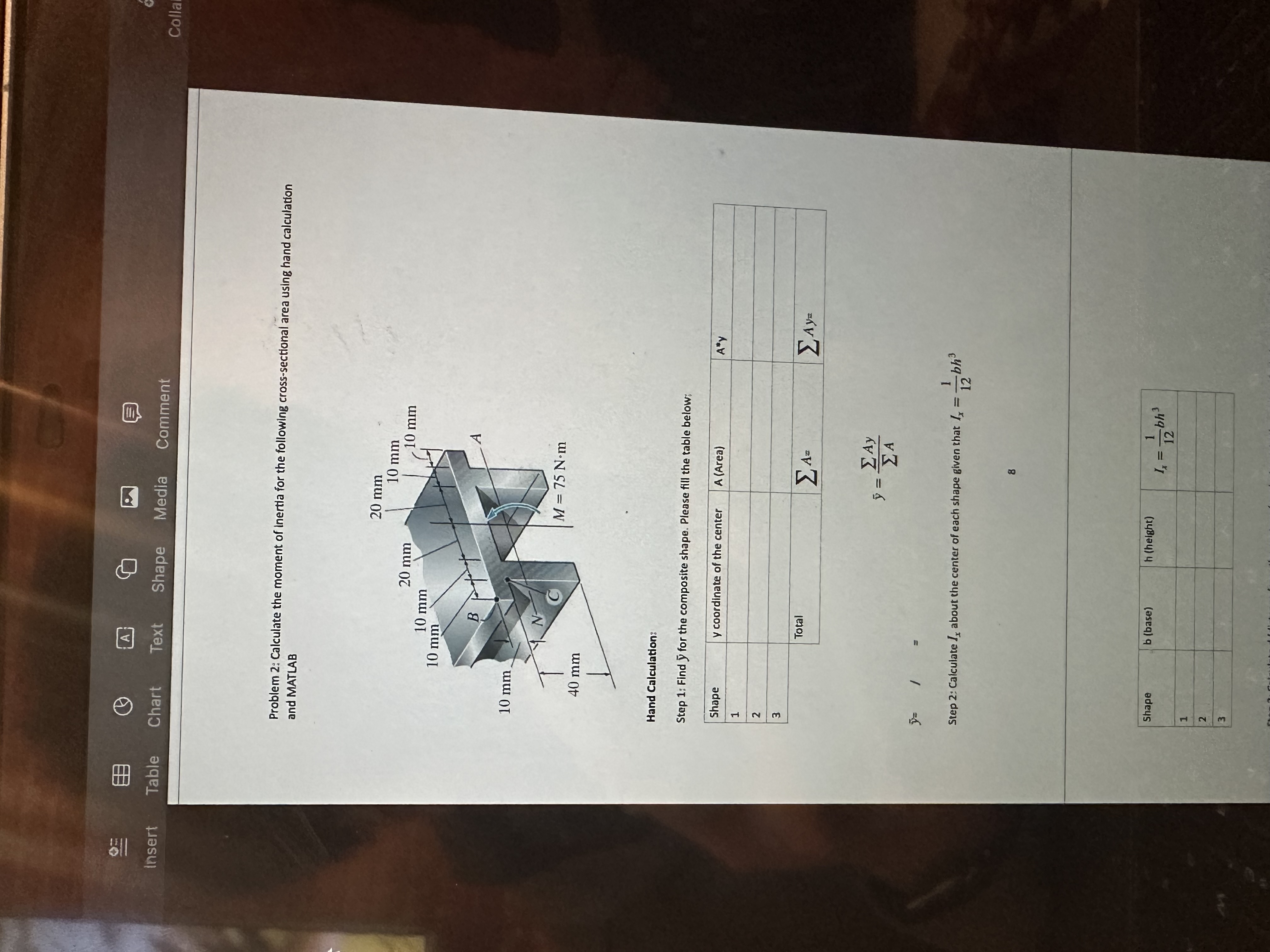 Solved Problem 1: Calculate the moment of inertia for the | Chegg.com