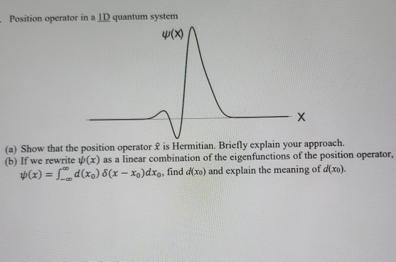 Solved Position operator in a 1D quantum system w(x) х (a) | Chegg.com