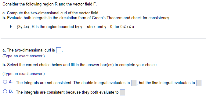 Solved Consider the following region R and the vector field | Chegg.com
