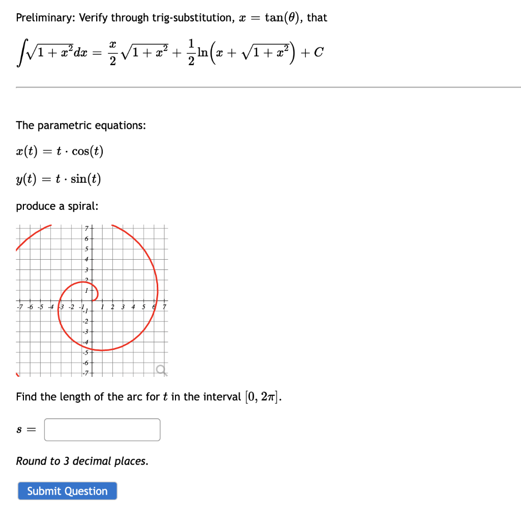Solved Preliminary: Verify through trig-substitution, | Chegg.com