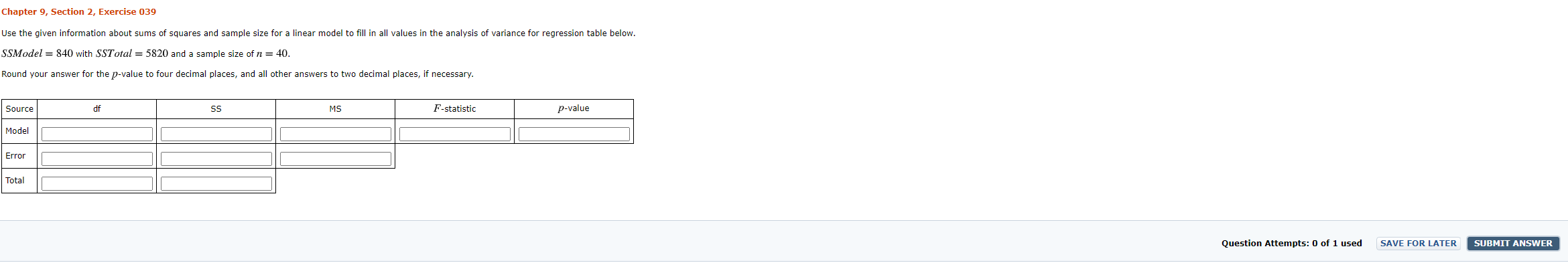 Solved Chapter 9, Section 2, Exercise 039 Use the given | Chegg.com