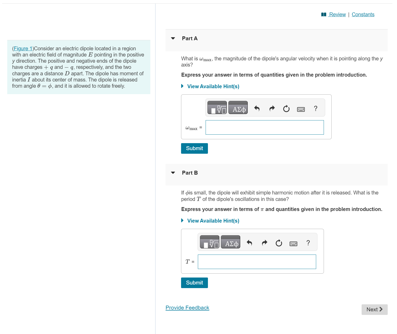 Solved (Figure 1)Consider an electric dipole located in a | Chegg.com