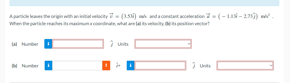 Solved A particle leaves the origin with an initial velocity | Chegg.com