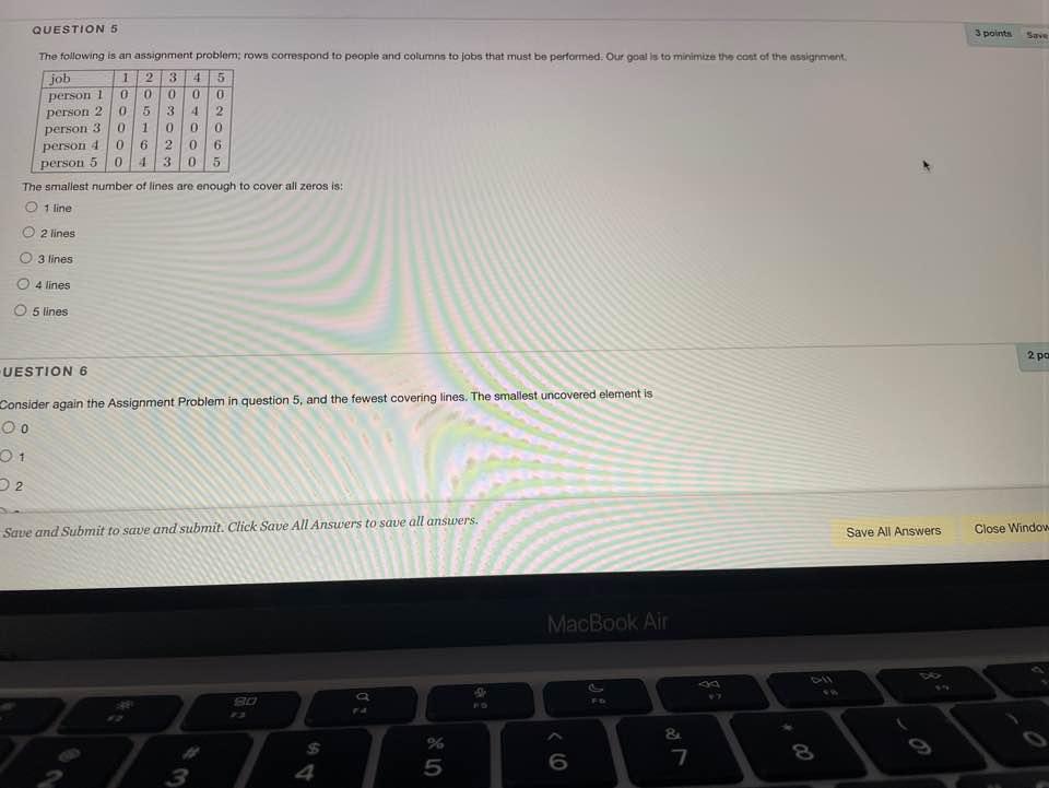 Solved QUESTION 5 3 points 4 5 1 0 The following is an | Chegg.com