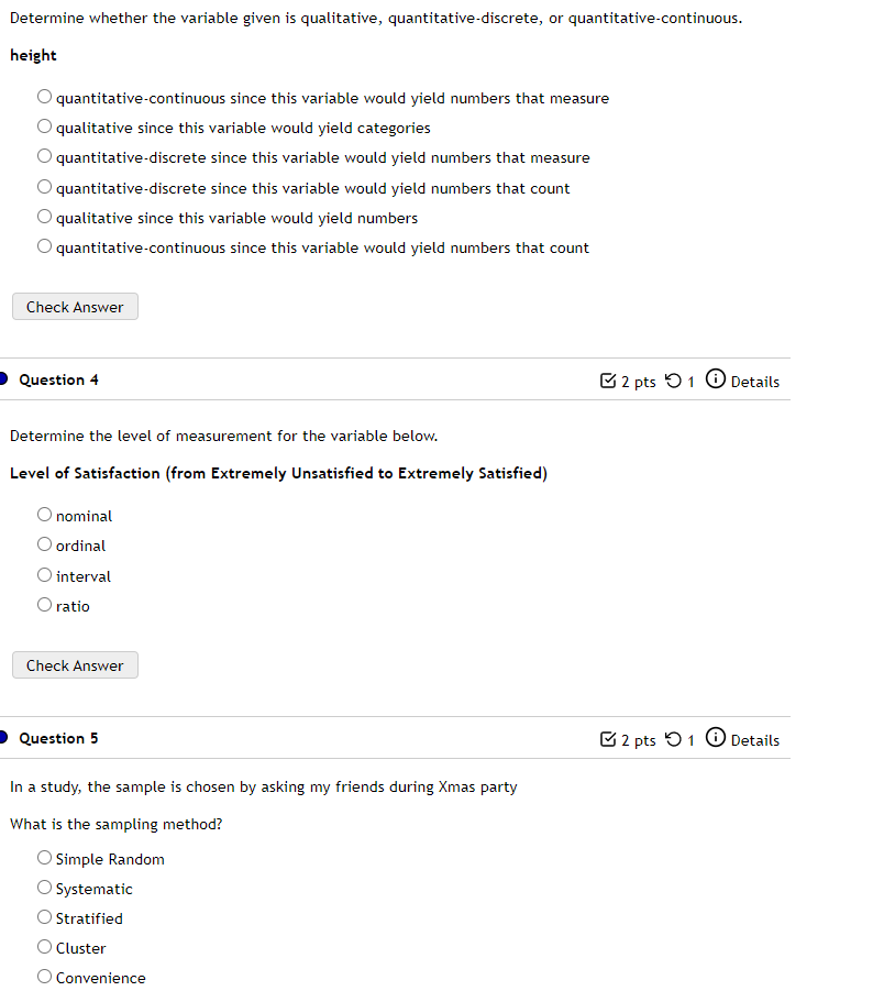 Solved Determine whether the variable given is qualitative, | Chegg.com