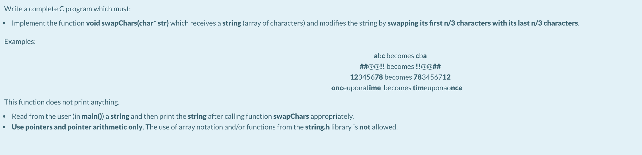 Solved Write a complete C program which must: • Implement | Chegg.com