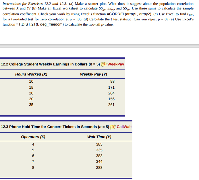Solved Instructions for Exercises 12.2 ﻿and 12.3: (a) ﻿Make | Chegg.com