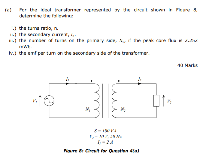 Solved (a) For the ideal transformer represented by the | Chegg.com