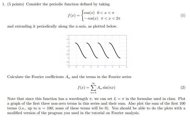 Solved 1. (5 points) Consider the periodic function defined | Chegg.com