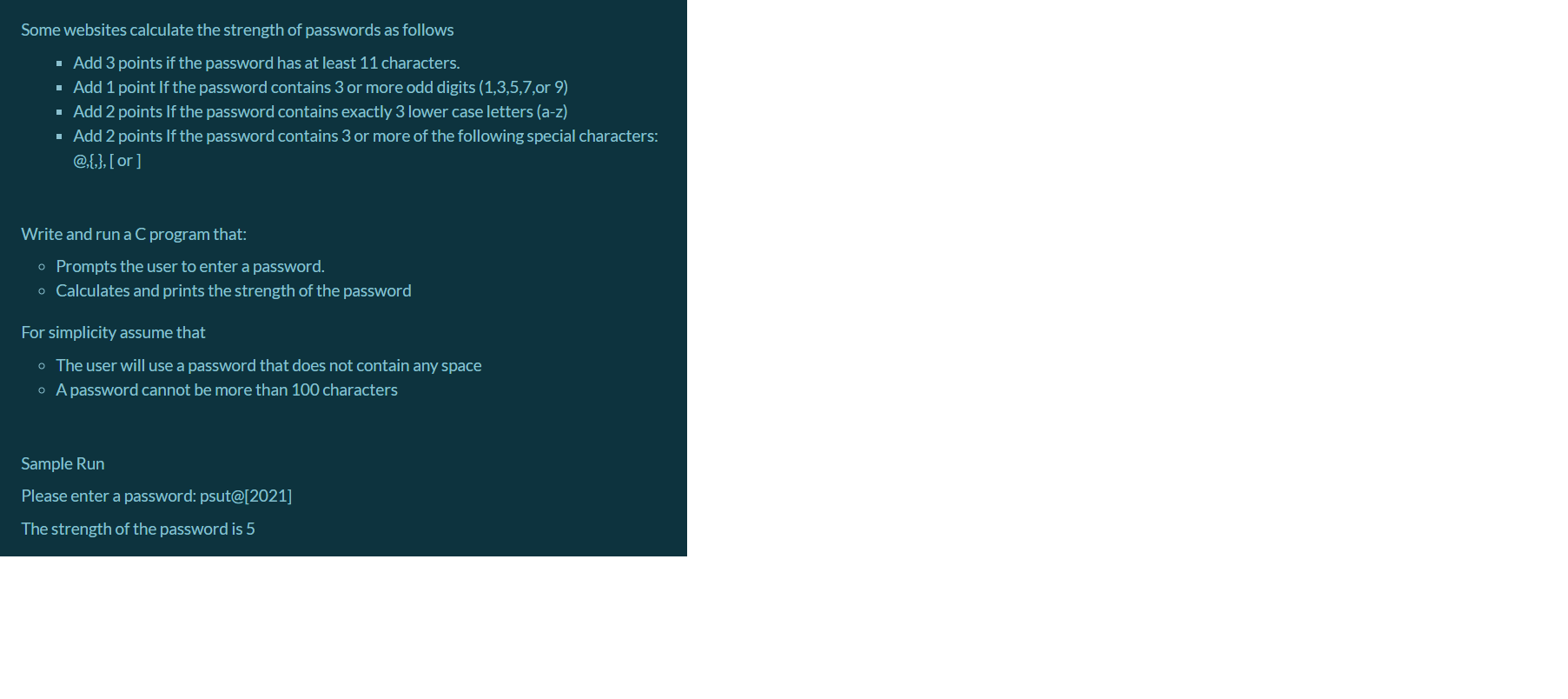 Solved Some websites calculate the strength of passwords as | Chegg.com