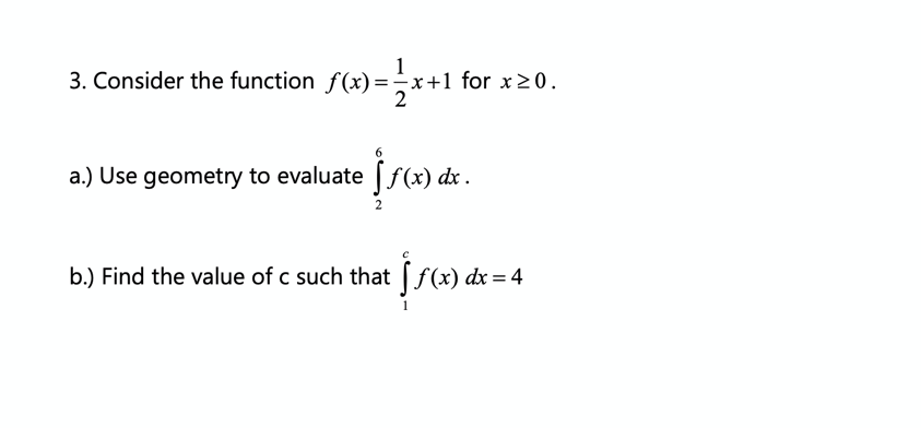 Solved 3. Consider the function f(x)=21x+1 for x≥0. a.) Use | Chegg.com