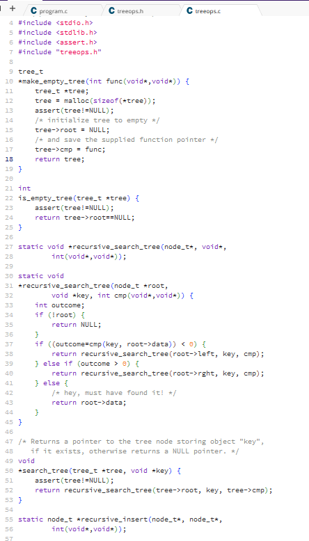 Solved Warmup: To get familiar with treeops. c provided by | Chegg.com