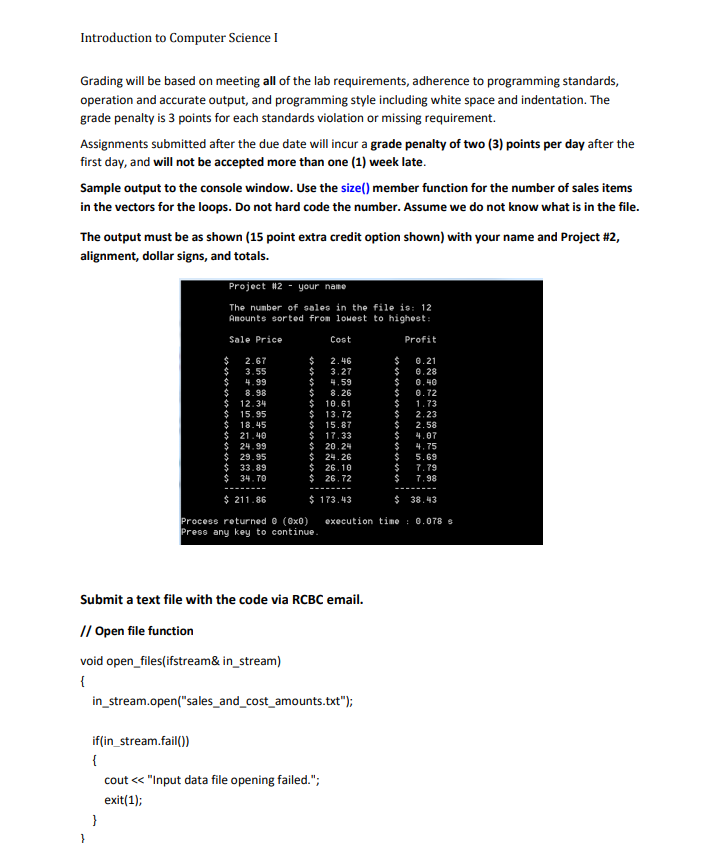 Solved Introduction to Computer Science I Project #2 - | Chegg.com