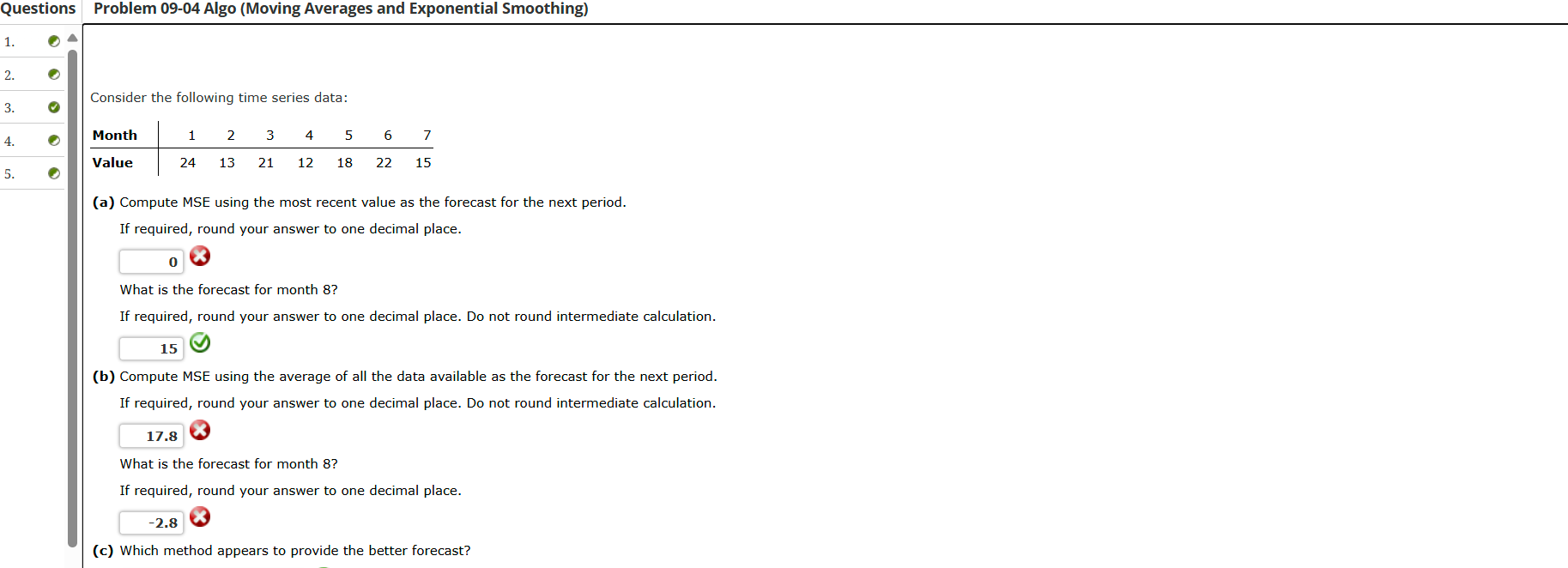 Solved Questions Problem 09-04 ﻿Algo (Moving Averages and | Chegg.com