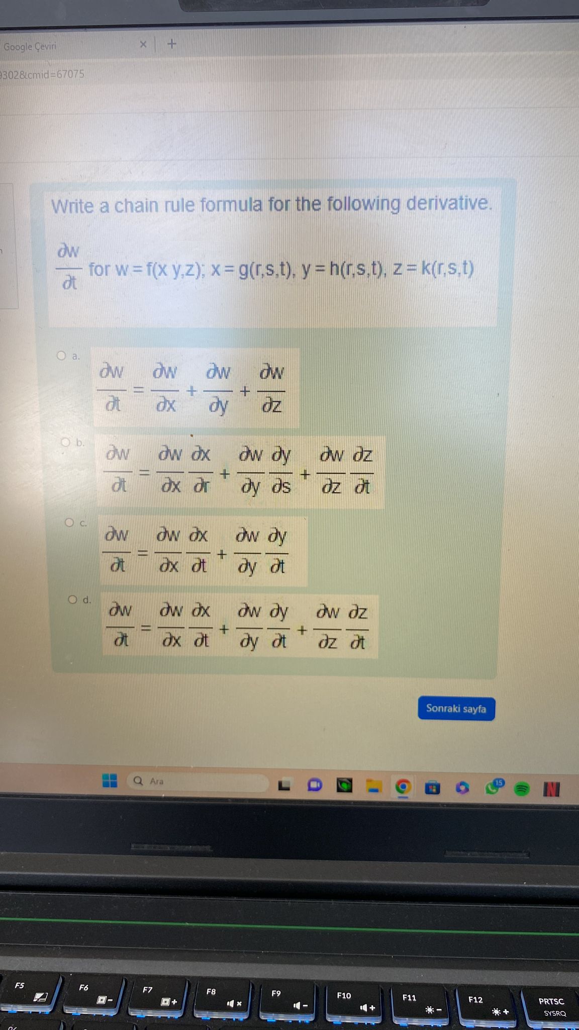 Solved Write a chain rule formula for the following | Chegg.com