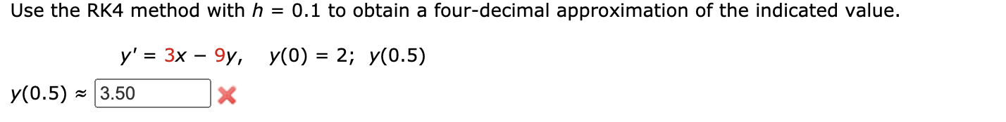 Solved Use the RK4 method with h = 0.1 to obtain a | Chegg.com