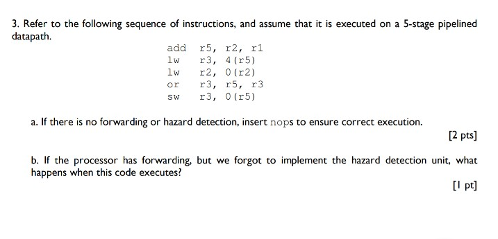 Solved 3. Refer to the following sequence of instructions, | Chegg.com