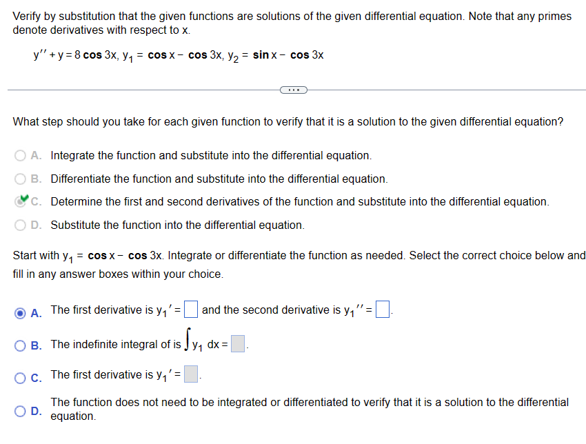 Solved Verify by substitution that the given functions are | Chegg.com