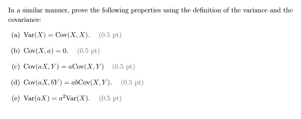 Solved In a similar manner, prove the following properties | Chegg.com
