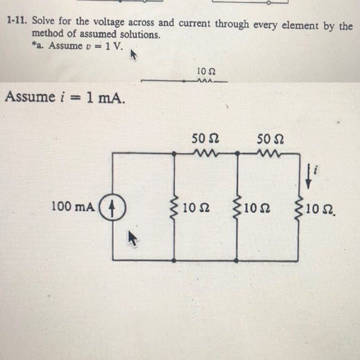 Solved 1-11. Solve for the voltage across and current | Chegg.com