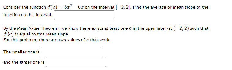 Solved Consider the function f(x)=5x3-6x ﻿on the interval | Chegg.com