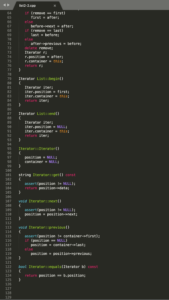 Change the linked list implementation of class List2 | Chegg.com