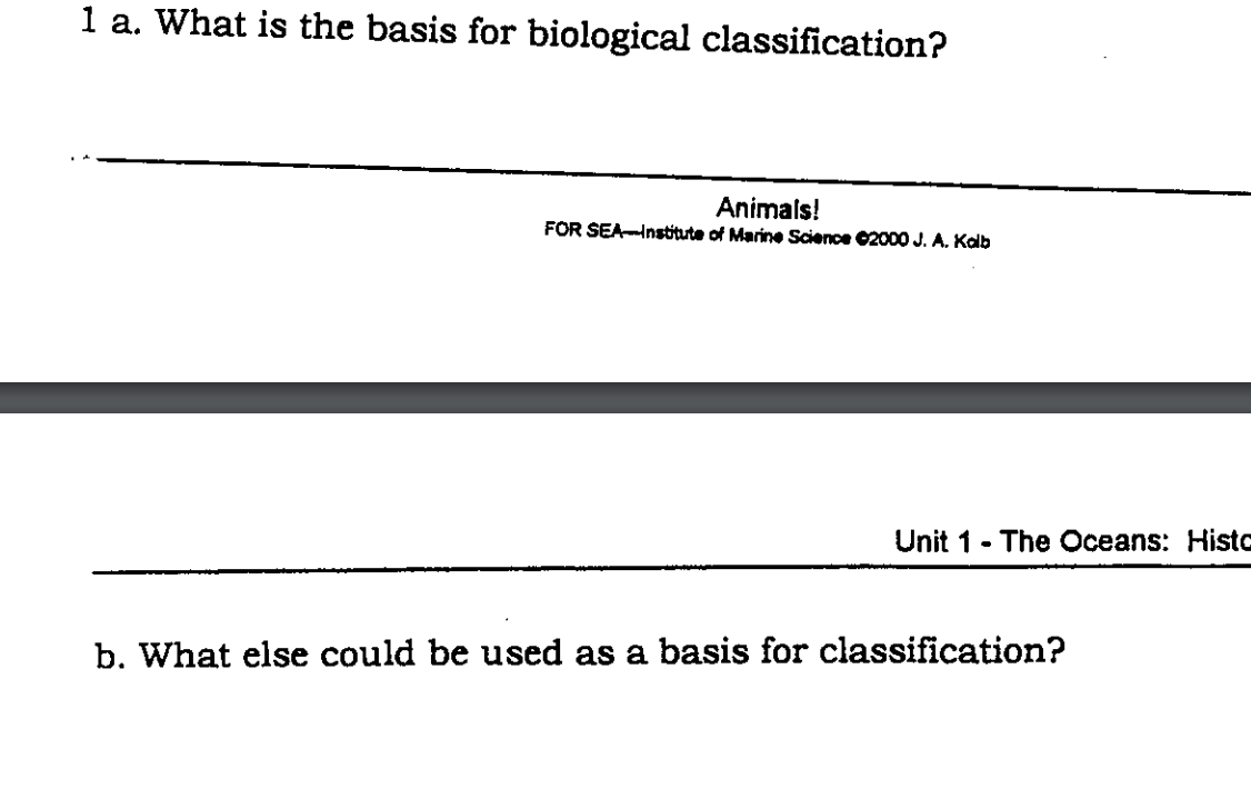 Solved 1 a. What is the basis for biological classification? | Chegg.com