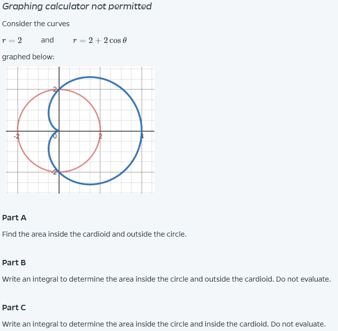 Solved Graphing calculator not permitted Consider the curves | Chegg.com