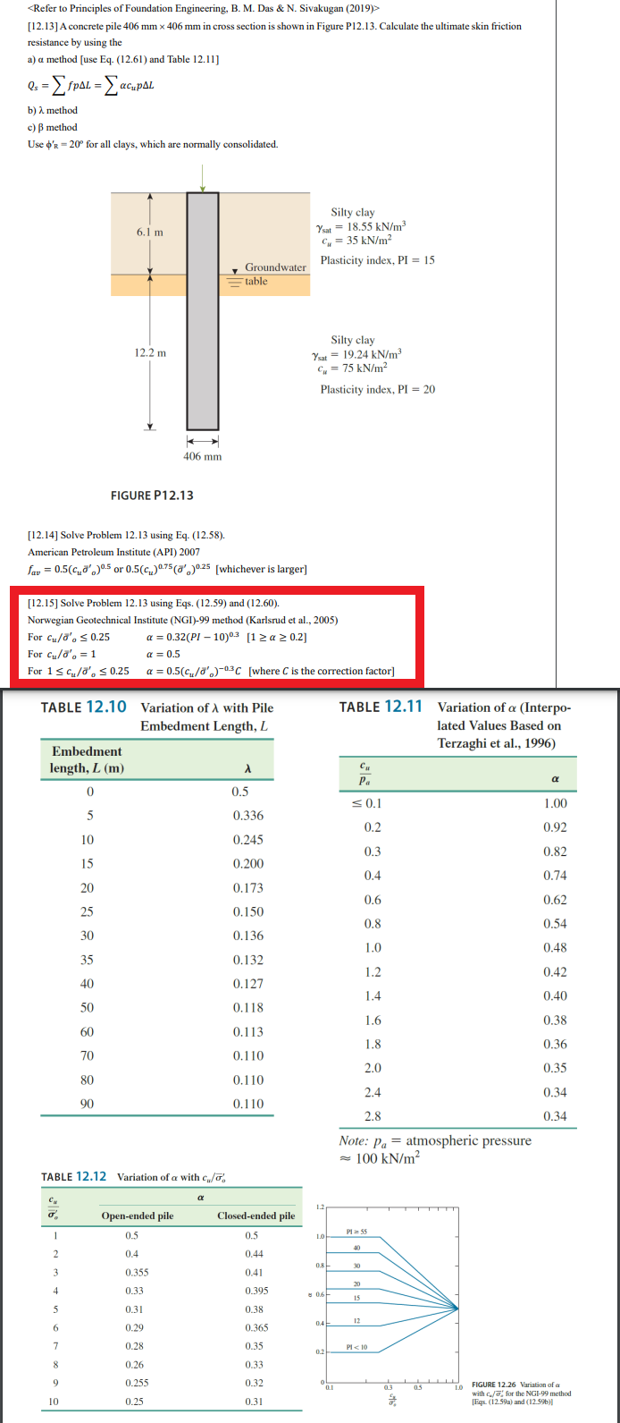 Solved a) ﻿a method [use Eq. (12.61) ﻿and Table | Chegg.com