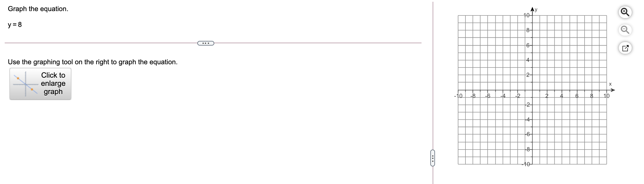 Solved Graph the equation. Ay 10- X = -8 8- 6- LY 4- Use the | Chegg.com