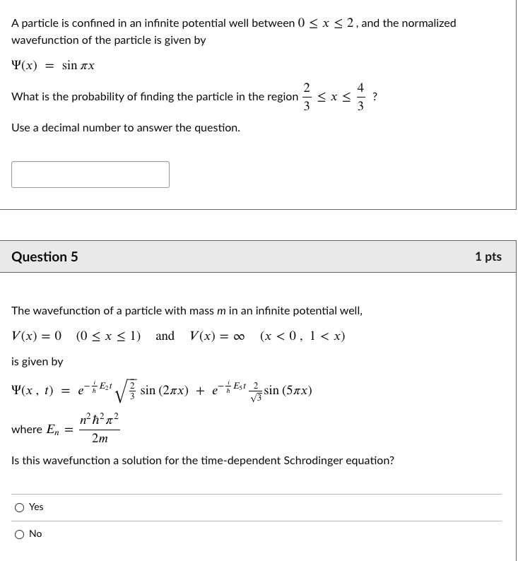 Solved A particle is confined in an infinite potential well | Chegg.com