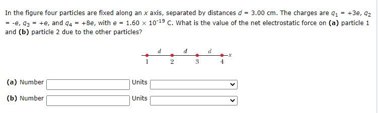 Solved In the figure four particles are fixed along an x | Chegg.com