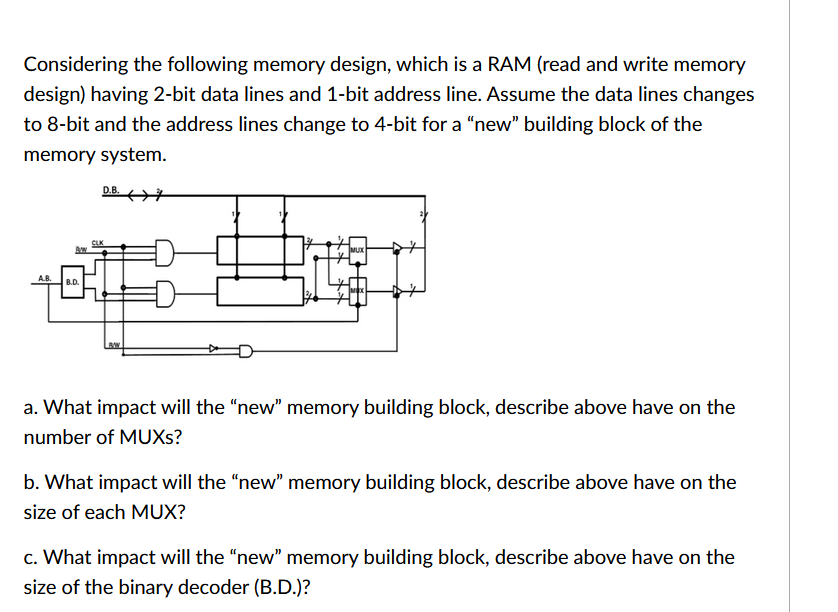 Solved Considering the following memory design, which is a | Chegg.com