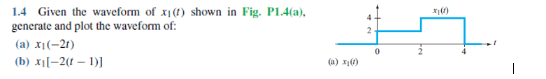 Solved x 1.4 Given the waveform of xi(t) shown in Fig. | Chegg.com